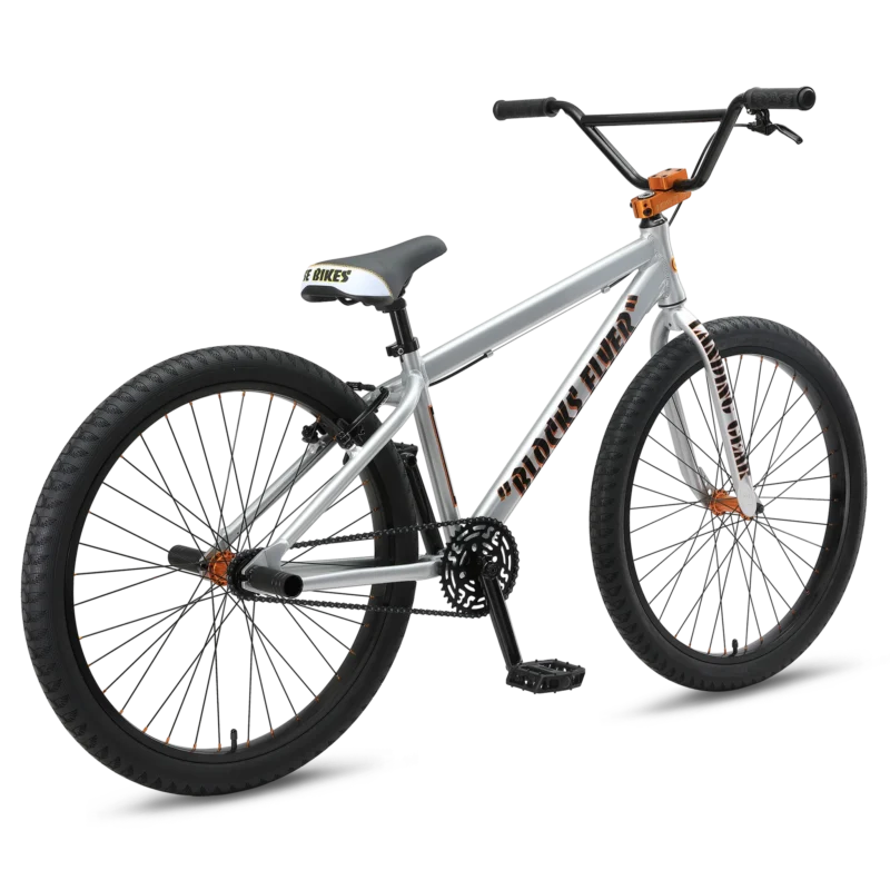 SE Bikes Blocks Flyer 26″ Iced Out Silver – Grips Bikes