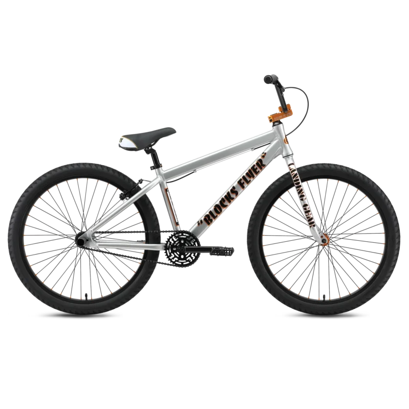 SE Bikes Blocks Flyer 26″ Iced Out Silver – Grips Bikes