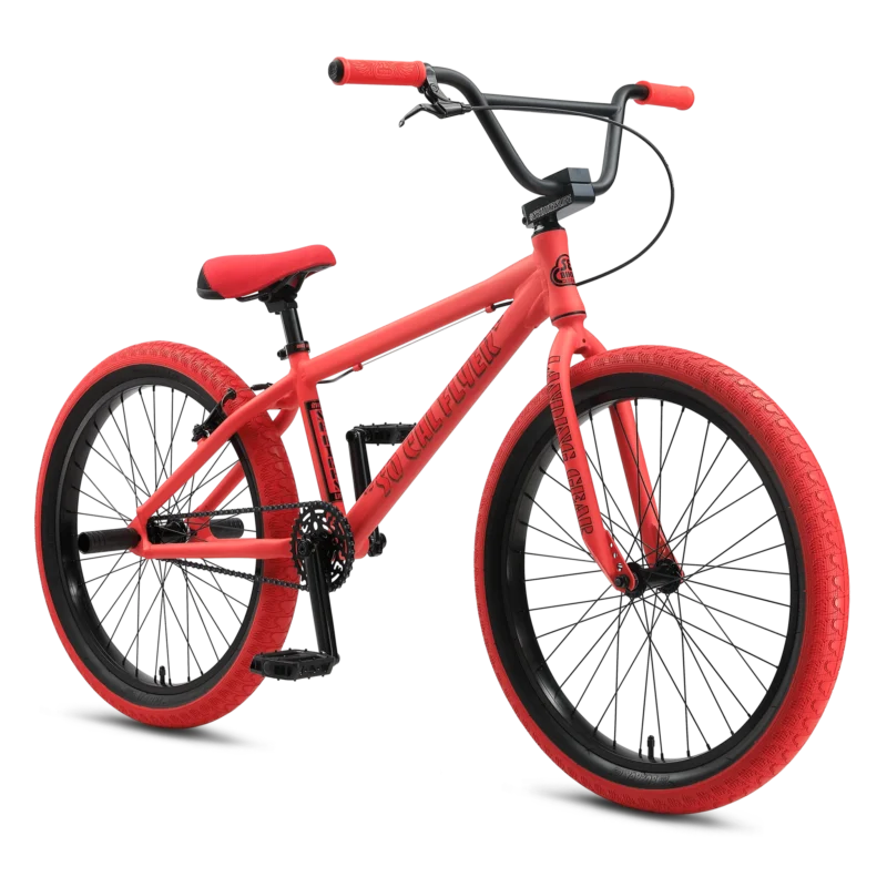 SE Bikes So Cal Flyer 24″ Matte Red – Grips Bikes