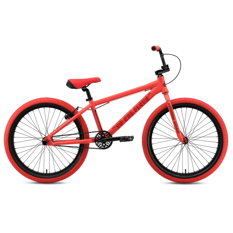 SE Bikes So Cal Flyer 24″ Matte Red – Grips Bikes
